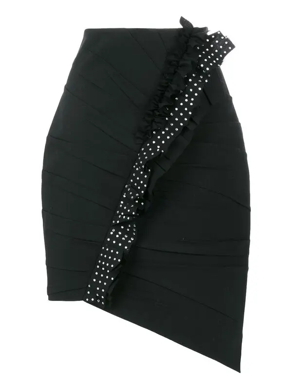 Saint Laurent Asymmetrical Mini Skirt - Black