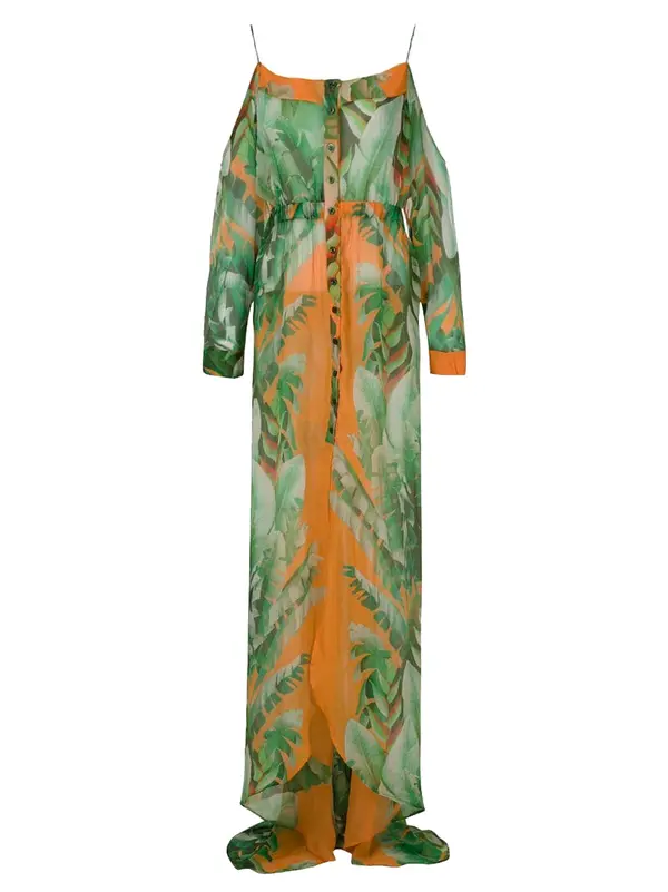AMIR SLAMA Printed Maxi Dress - Green