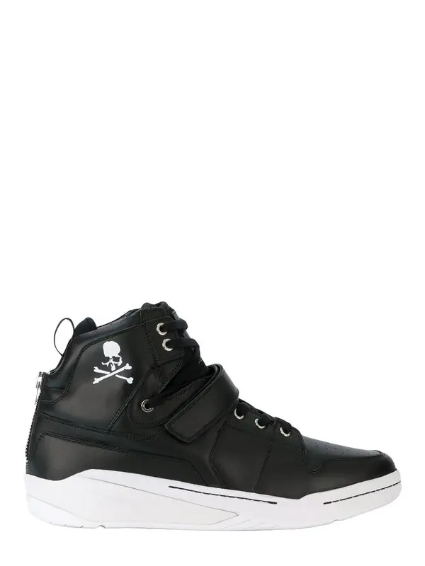 MASTERMIND WORLD Skull Print High Top Sneakers - Black