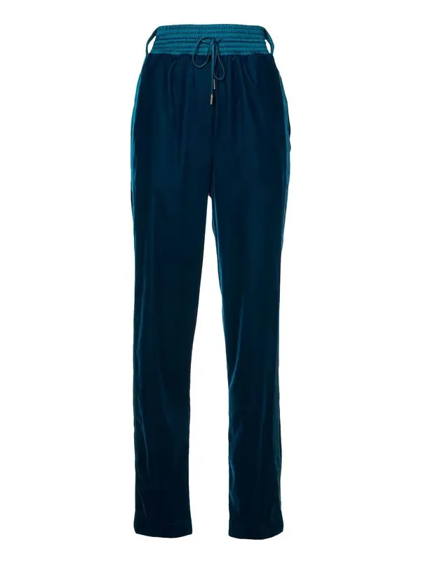 Off-White High-waist Drawstring Trousers - Blue