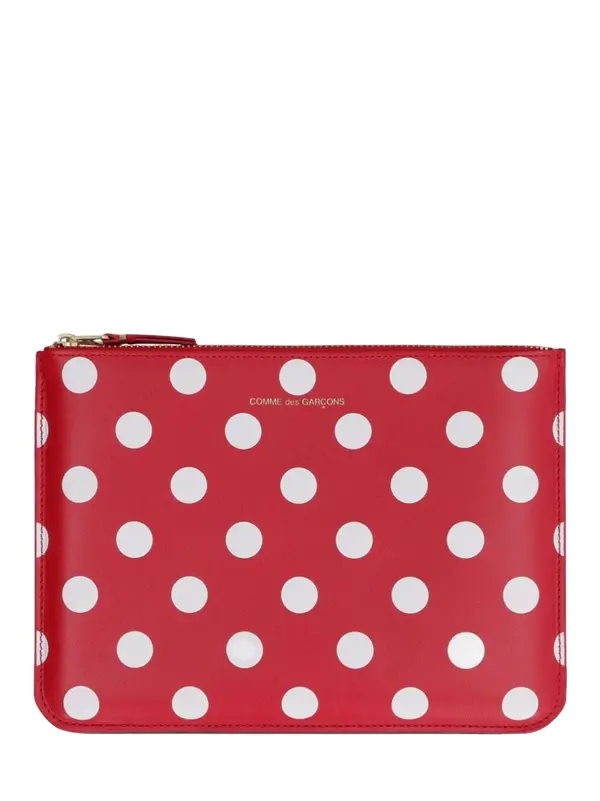Comme Des Garçons Polka Dot-print Wallet - Red