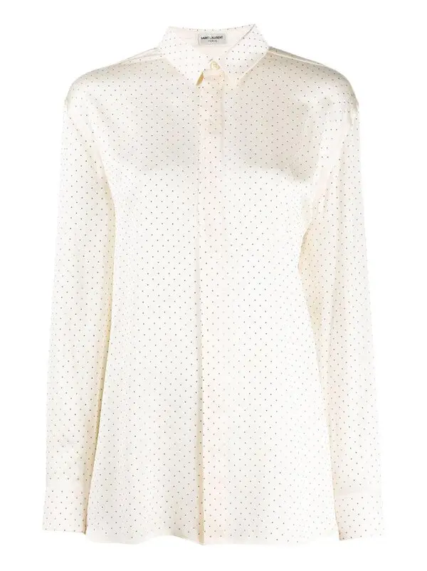 Saint Laurent Studded Shirt - Neutrals