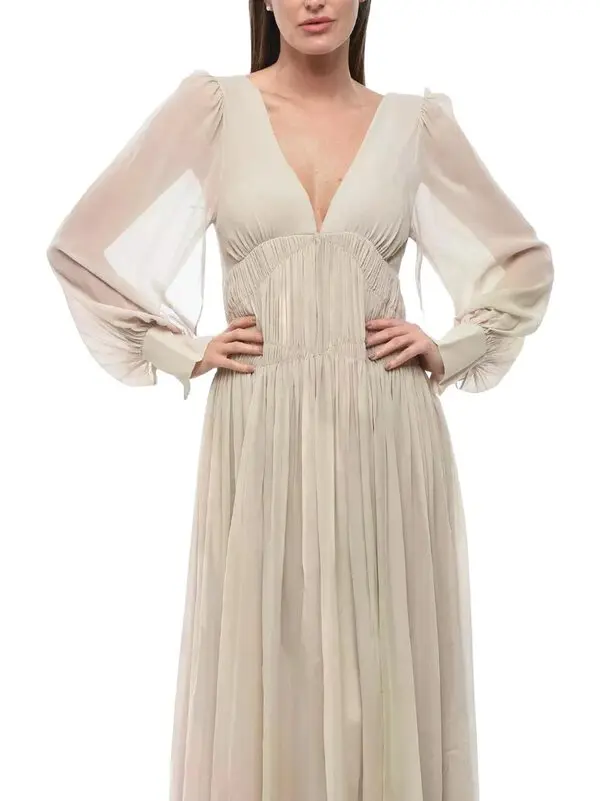 Stella McCartney Carleigh Silk-georgette Maxi Dress - Neutrals