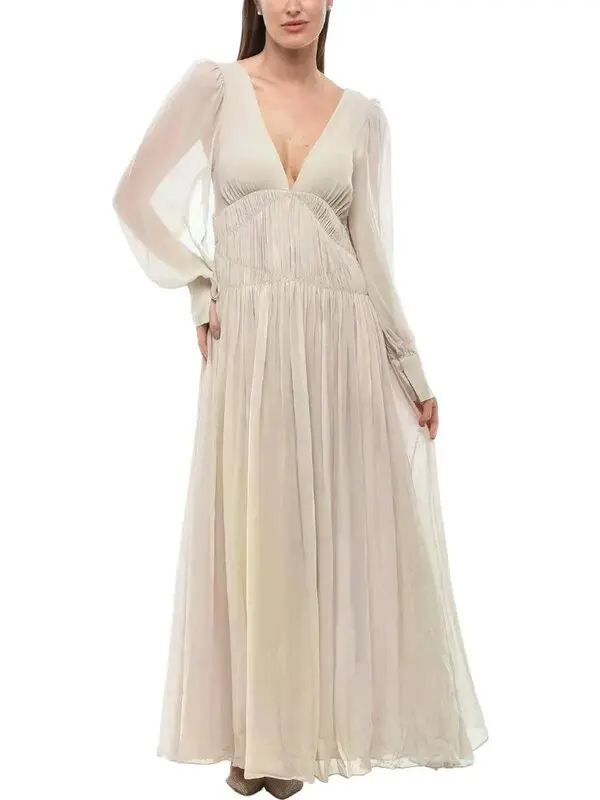 Stella McCartney Carleigh V-neck Maxi Dress - Neutrals