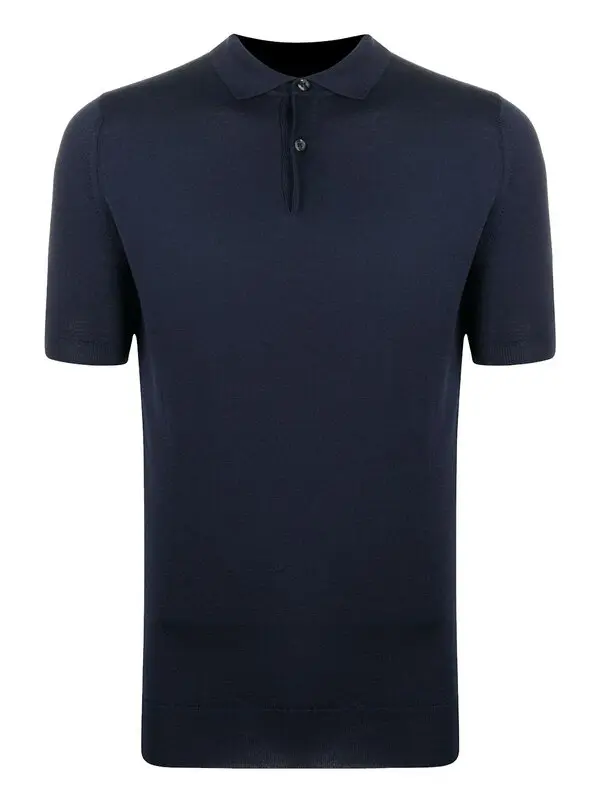 John Smedley Fine-knit Polo Shirt - Blue