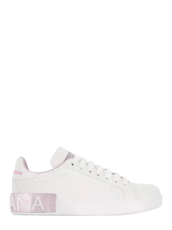 Dolce & Gabbana Portofino Leather Sneakers - White