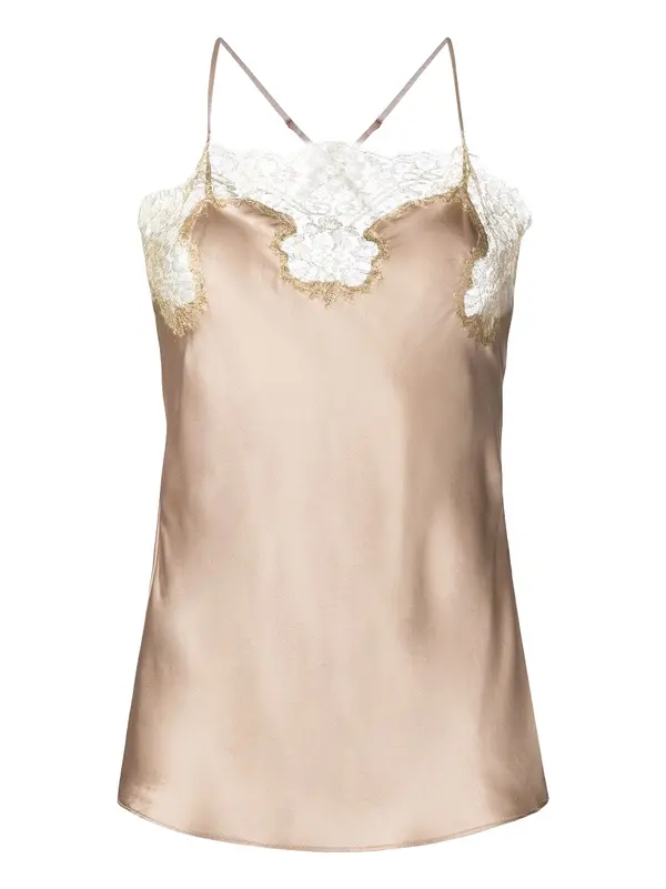 GILDA & PEARL Gina Silk Camisole Top - Neutrals