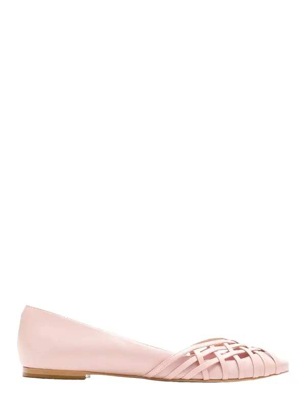 STUDIO CHOFAKIAN Victoria Leather Ballerina Shoes - Pink
