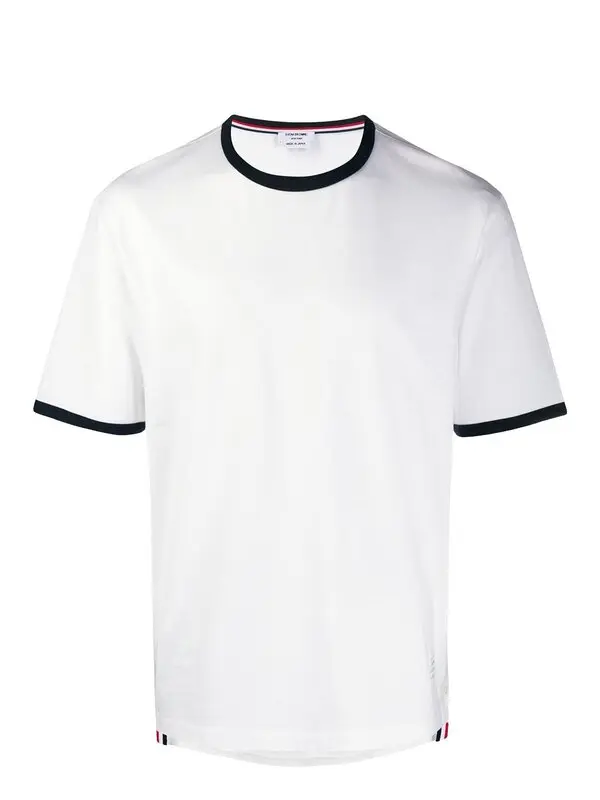 Thom Browne Contrasting-trim T-shirt - White