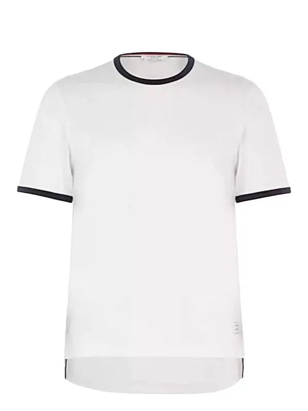 Thom Browne Contrasting-trim T-shirt - White