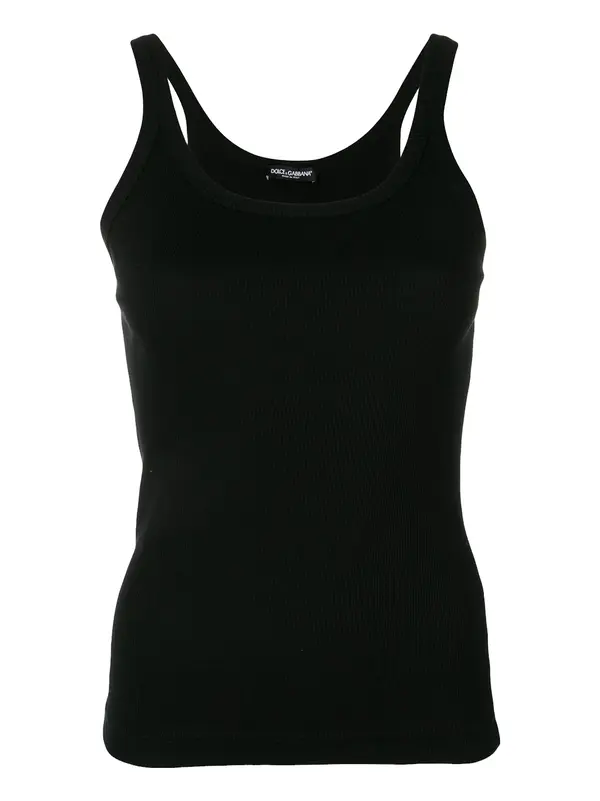 Dolce & Gabbana Ribbed Tank Top - Black