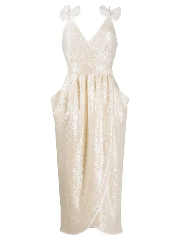 Philosophy Di Lorenzo Serafini Sequin-embellished Midi Dress - Neutrals