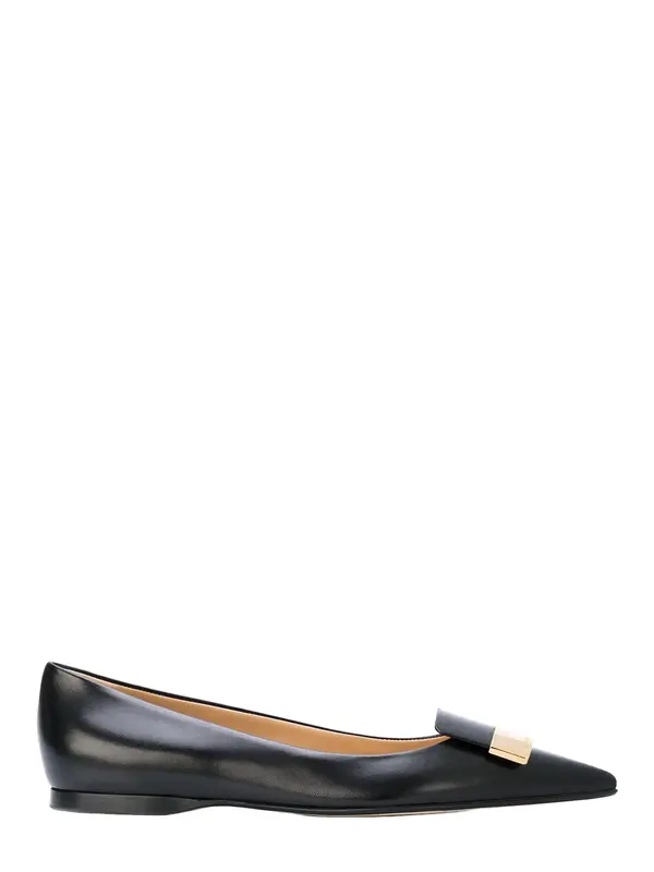SERGIO ROSSI Logo Plaque Ballerinas - Black