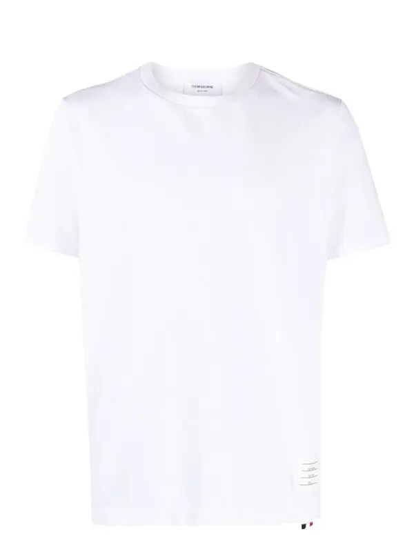 Thom Browne Rwb-stripe Piqué T-shirt - White