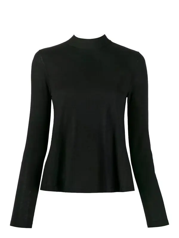Red Valentino Ribbed High Neck Jumper - Black