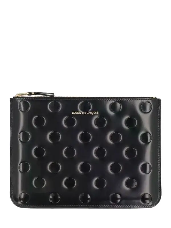 Comme Des Garçons Embossed Polka Dots Wallet - Black