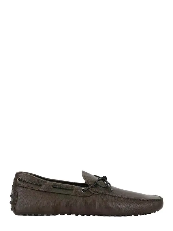 TOD'S Brushed Leather Driving Loafers - Brown