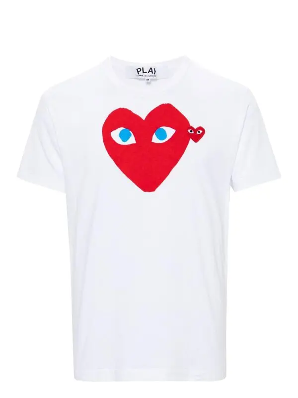Play Comme Des Garcon Heart Logo T-shirt - White