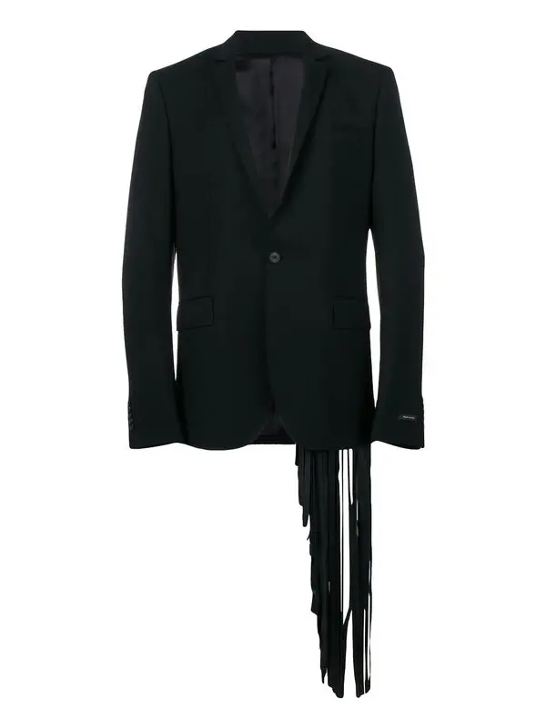 LES HOMMES Fringed Detail Blazer - Blue