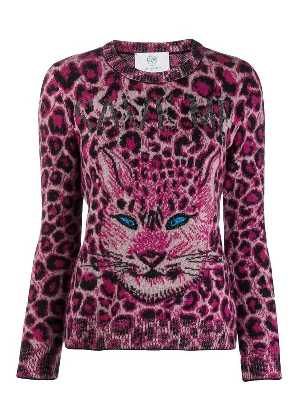 Alberta Ferretti Cat Print Jumper - Pink