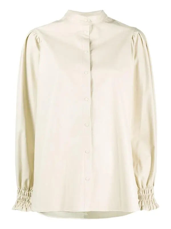 MSGM Band Collar Shirt - Neutrals