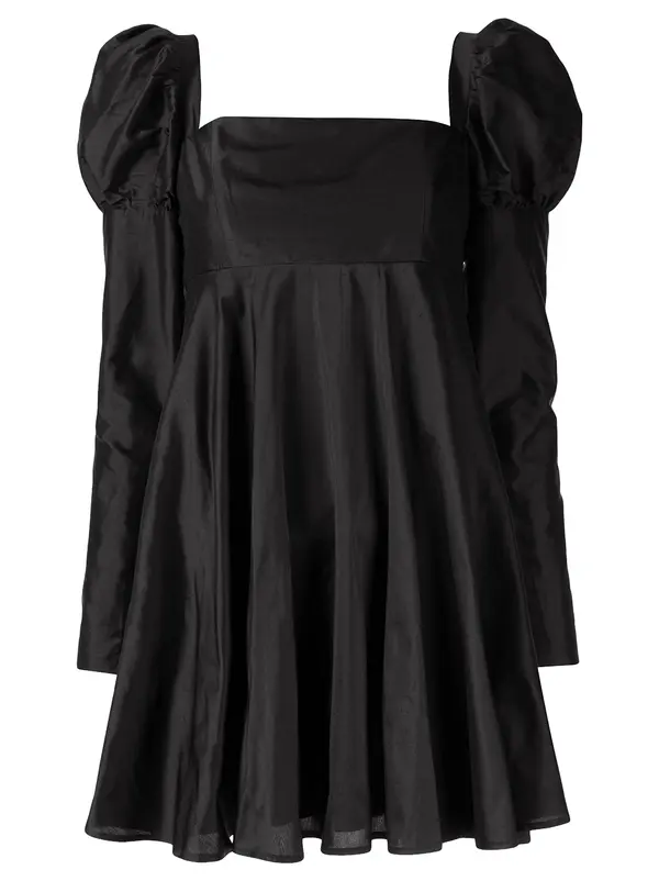 MACGRAW Romantic Puff Sleeve Dress - Black
