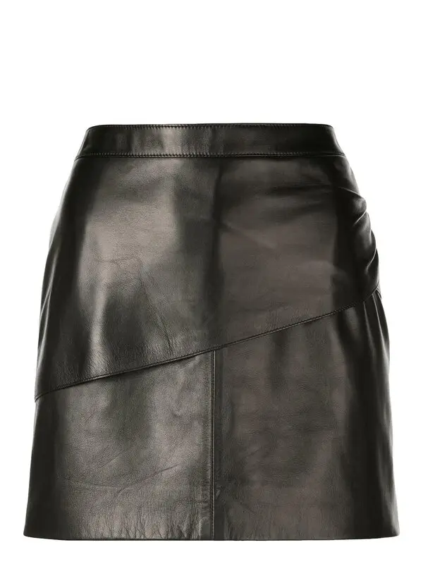 Givenchy Mini Leather Fitted Skirt - Black
