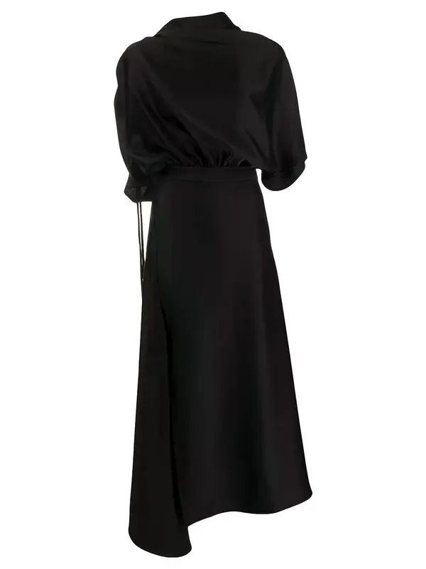 ELLERY Draped Side Slit Dress - Black