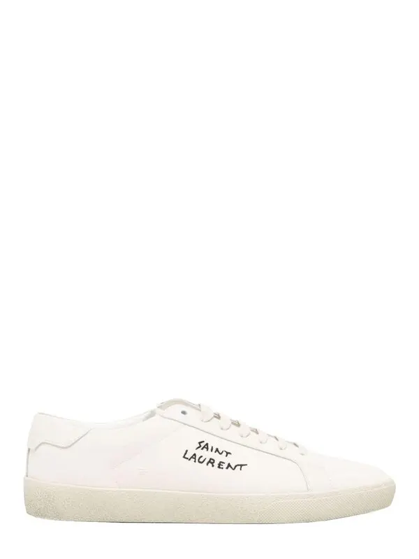Saint Laurent Classic Sl/06 Embroidered Sneakers - White