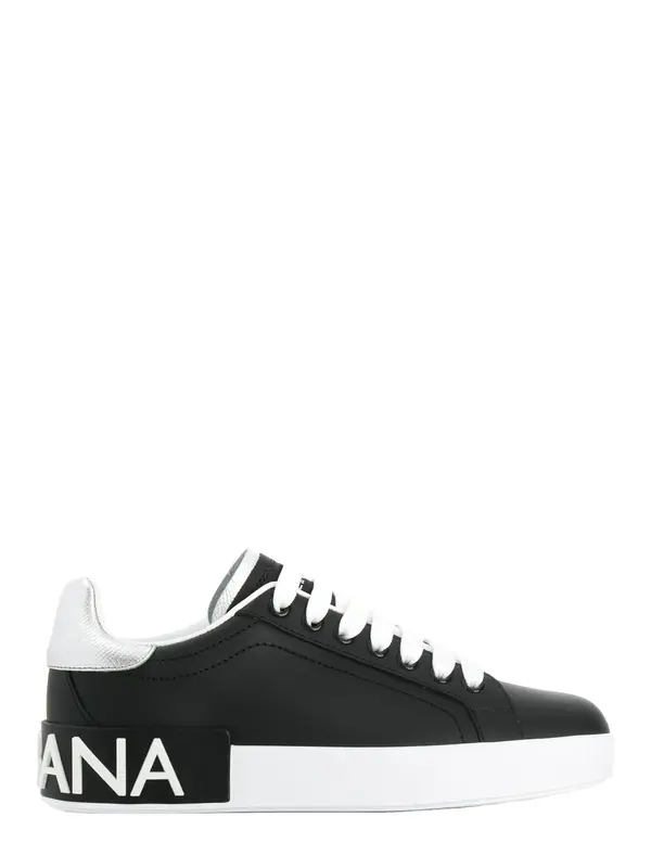 Dolce & Gabbana Portofino Leather Sneakers - Black