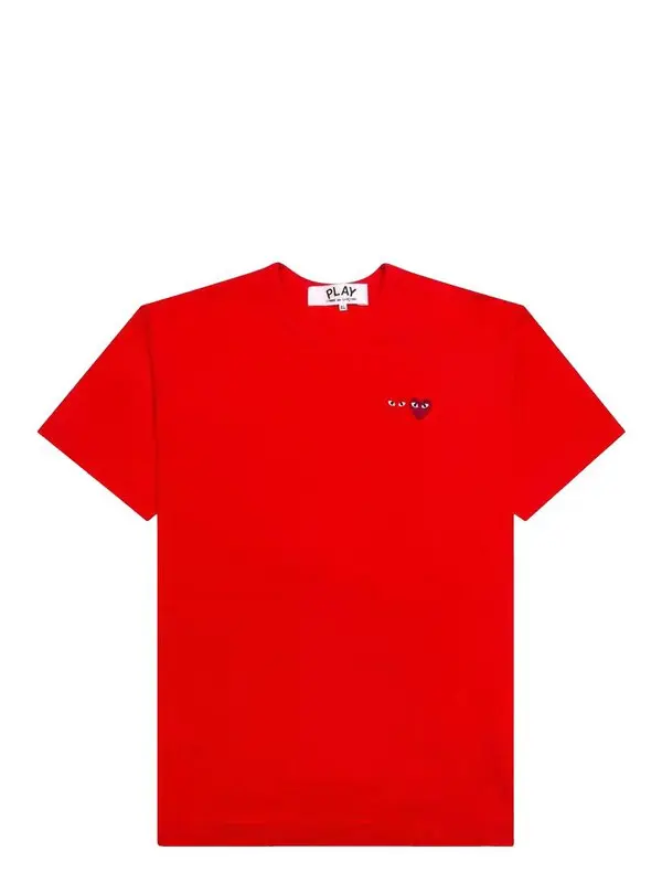 Play Comme Des Garcon Embroidered Logo T-shirt - Red
