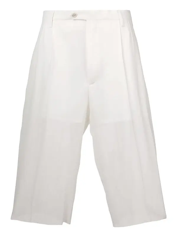 MAISON MARGIELA High-waisted Virgin Wool Blend Shorts - White