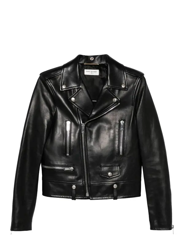 Saint Laurent Leather Biker Jacket - Black