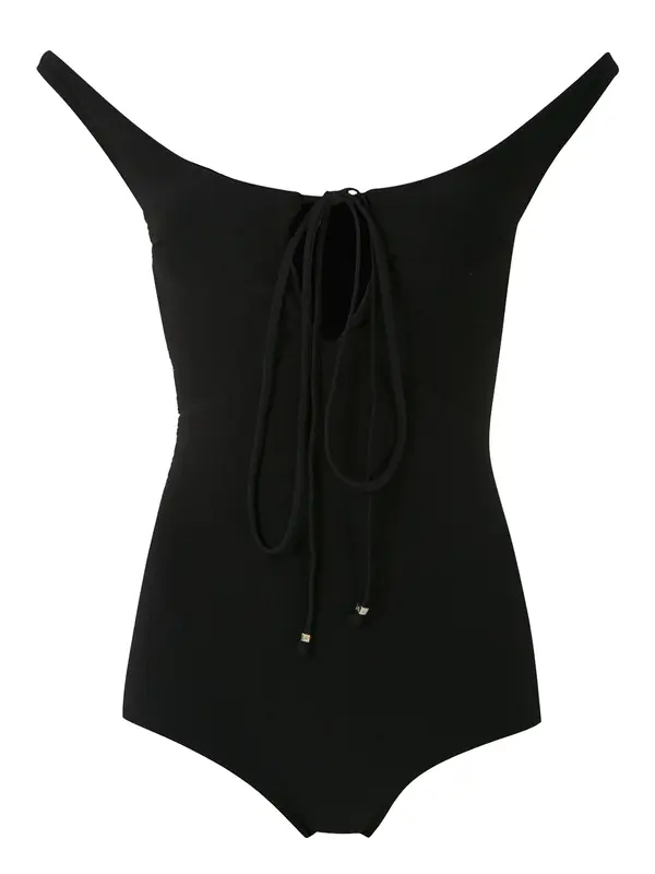 AMIR SLAMA Lace-up Bodysuit - Black