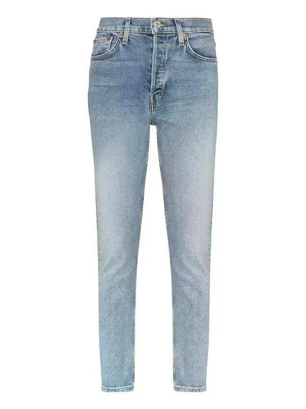RE/DONE Slim-fit Cropped Jeans - Blue