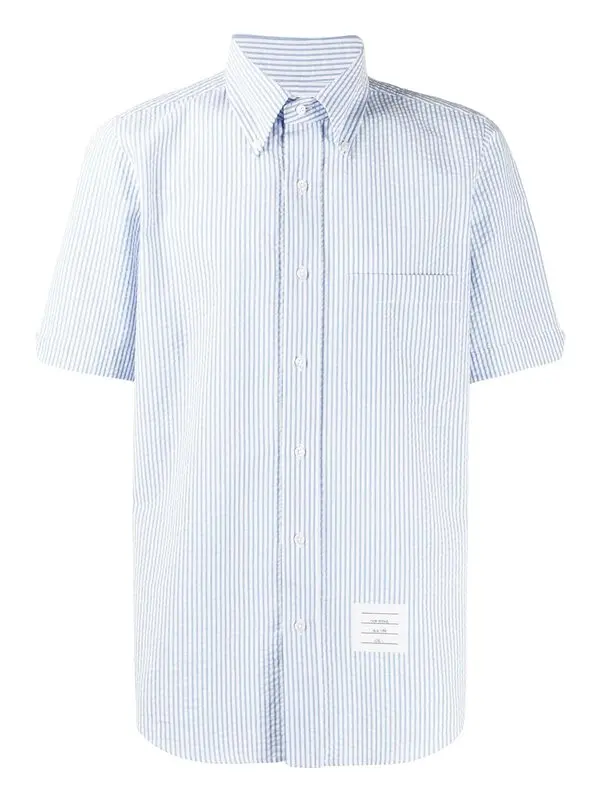 Thom Browne Striped Seersucker Shirt - Blue