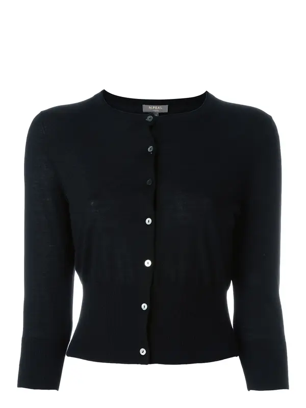 N.peal Cashmere Cropped Cardigan - Black