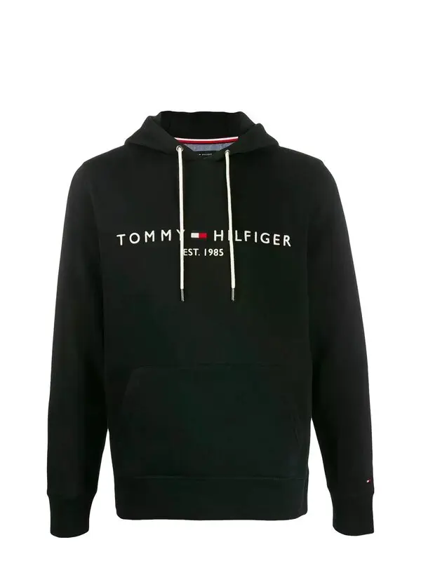 Tommy Hilfiger Logo Print Hoodie - Black