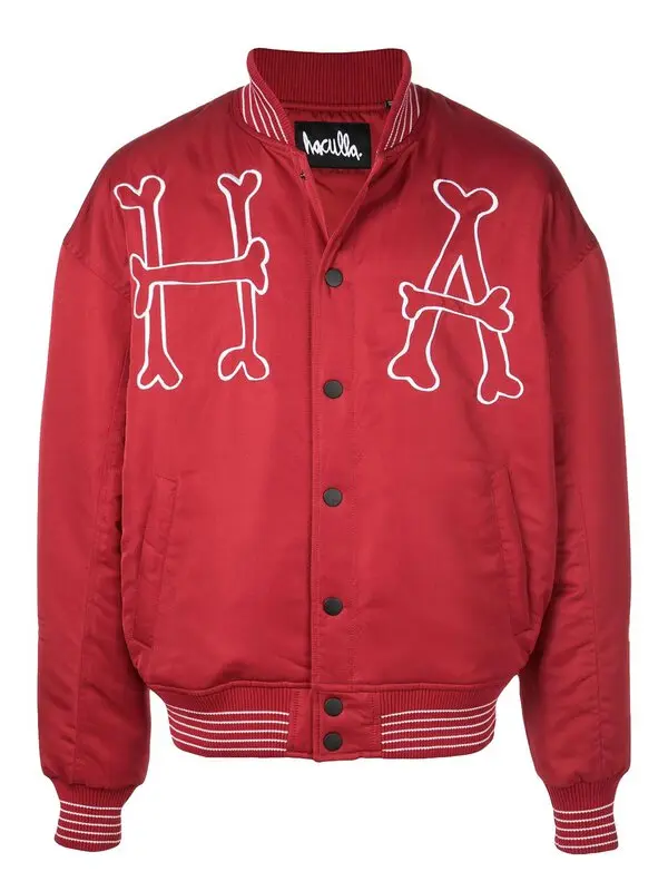 HACULLA. Embroidered Bomber Jacket - Red