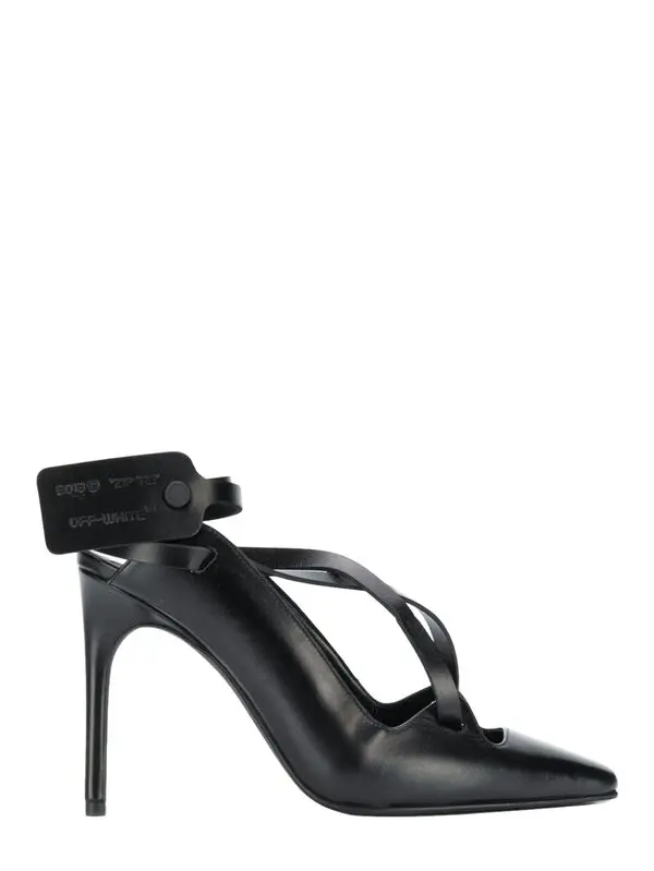 Off-White Warped Leather Pumps - Black