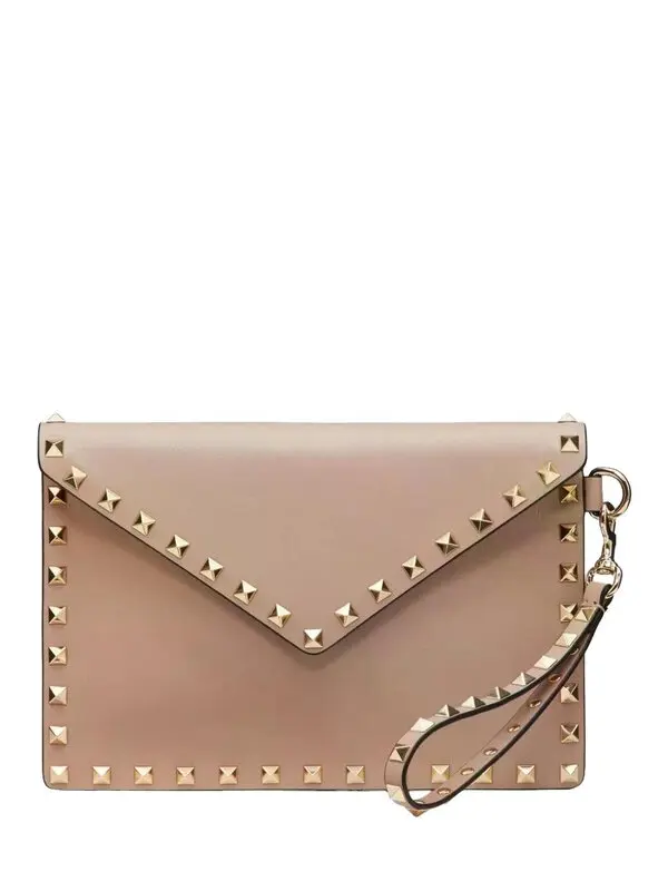 Valentino Garavani Rockstud Leather Clutch - Pink