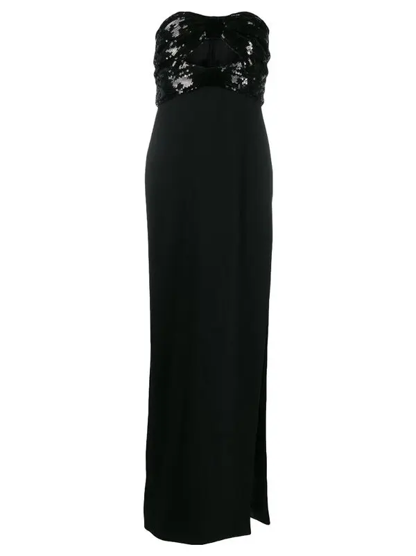 Saint Laurent Sequin-embellished Evening Gown - Black