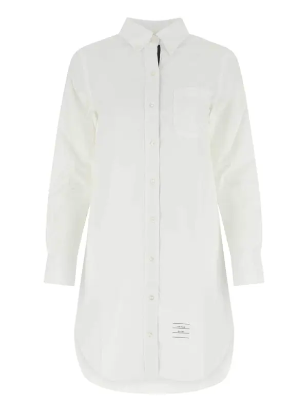 Thom Browne Poplin Shirt Dress - White
