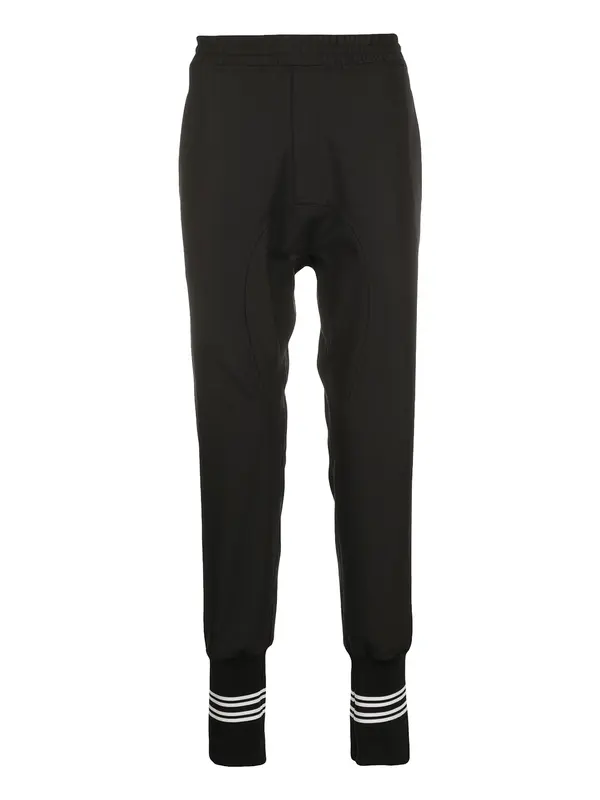 Neil Barrett Double Stripe Ribbed Track Trousers - Black