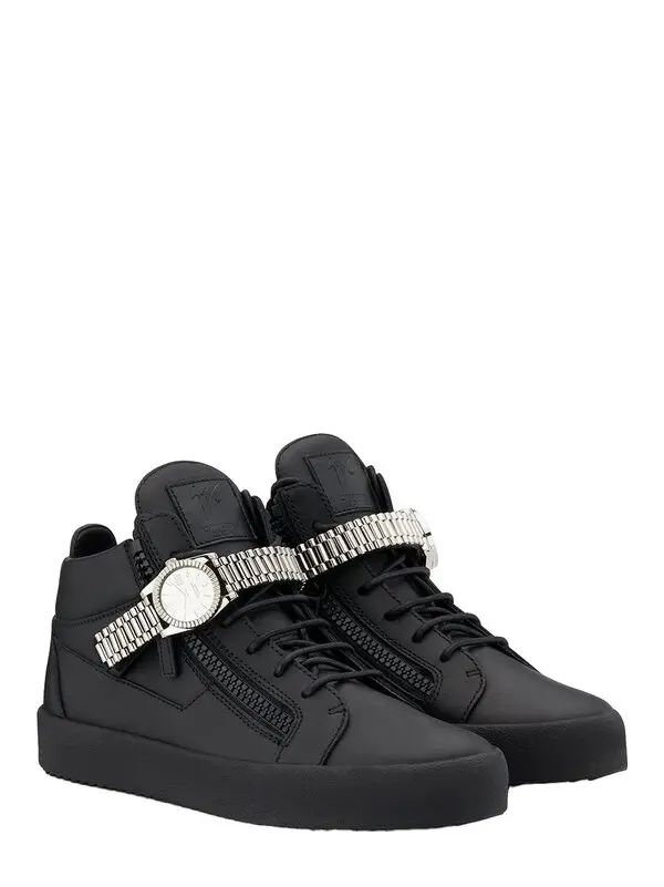 GIUSEPPE ZANOTTI Watch Detail Sneakers - Black