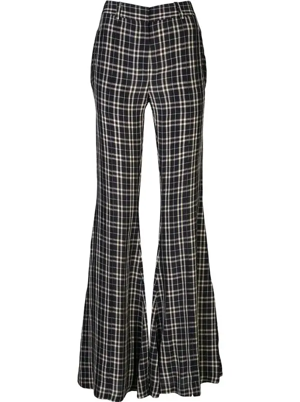 Khaite Stockard Check Flared Trousers - Blue