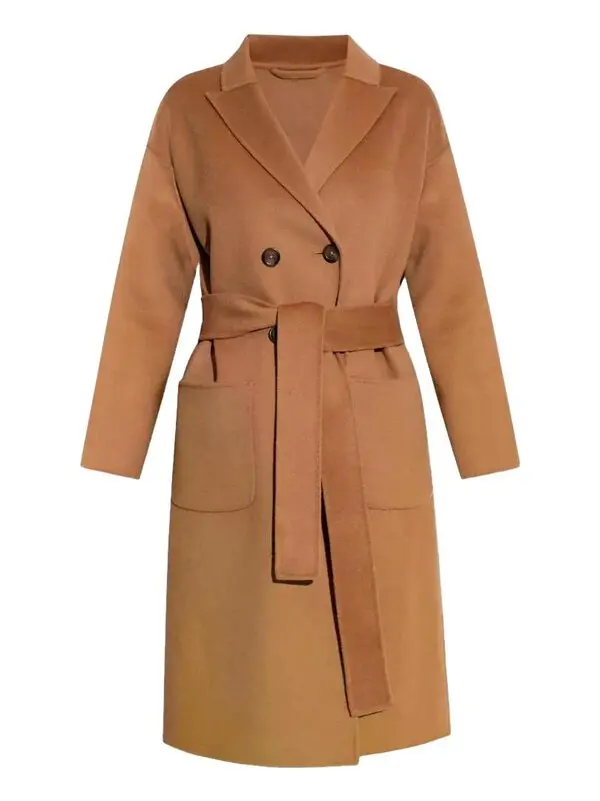 ANINE BING Dylan Belted Double-breasted Coat - Brown