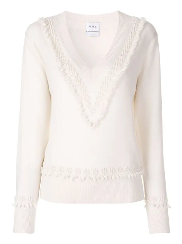 BARRIE Romantic Timeless Cashmere Pullover - Neutrals