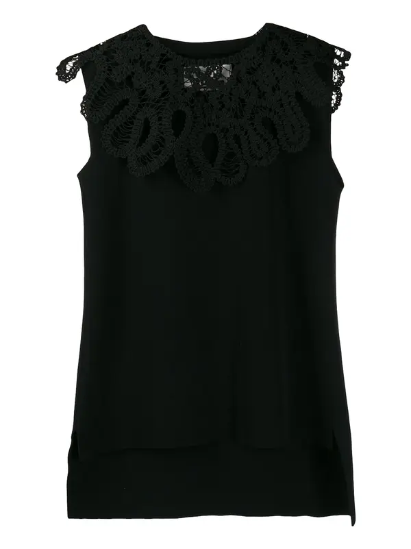 JIL SANDER Embroidered Top - Black