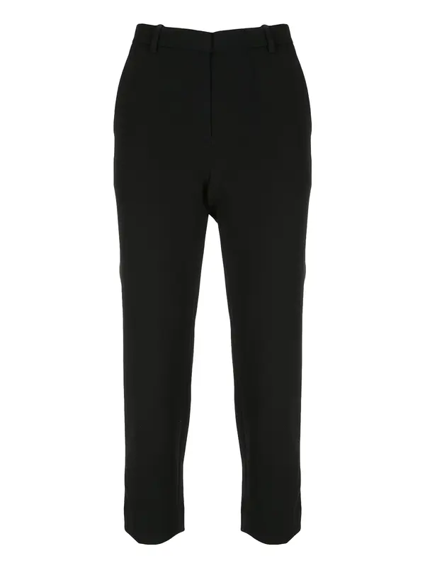 Theory Cropped Tapered Trousers - Black
